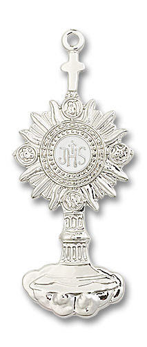 Oversized Monstrance Pendant - Sterling Silver 2 1/8" x 7/8" (6099SS)
