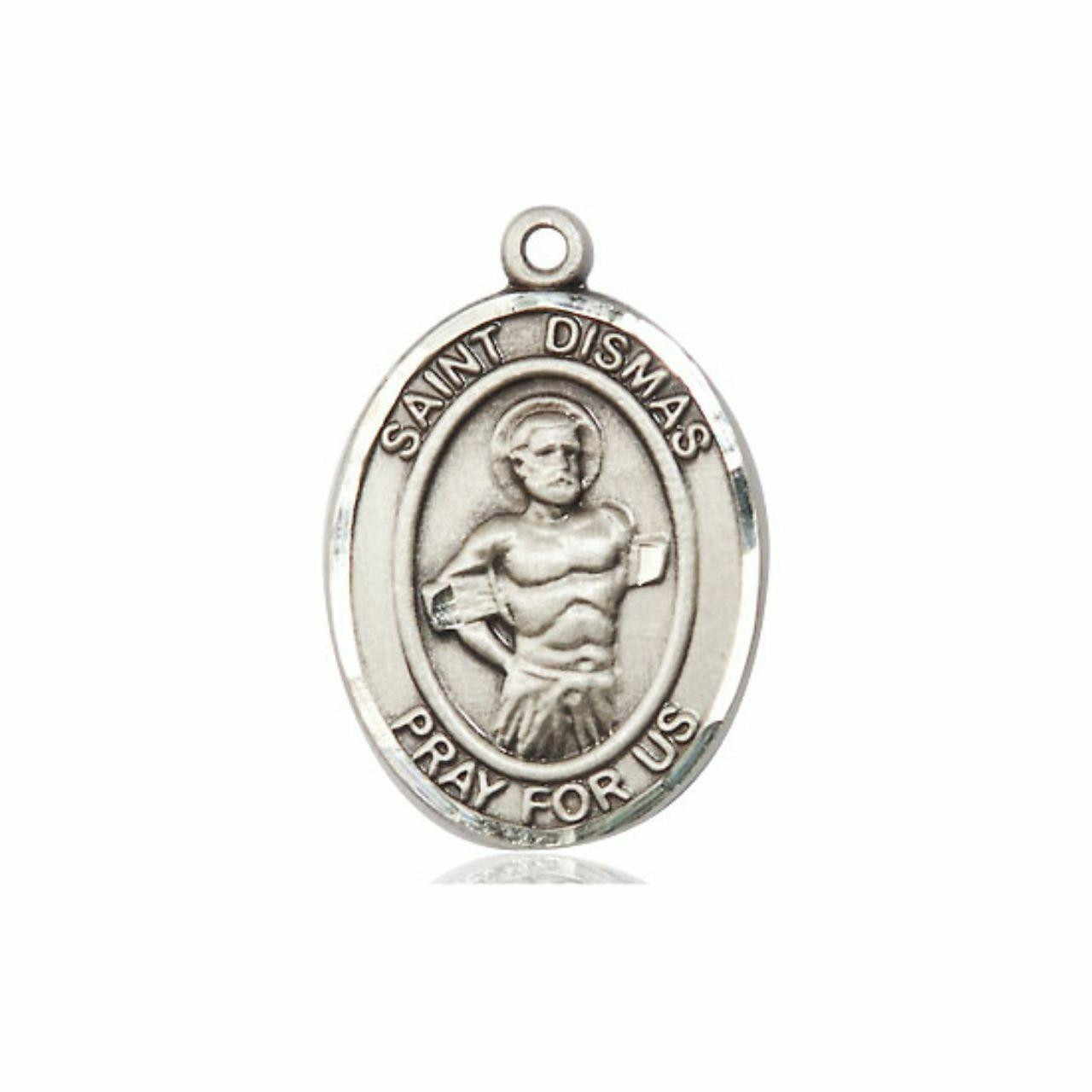 St. Dismas Medal - Sterling Silver Oval Pendant (3 Sizes)
