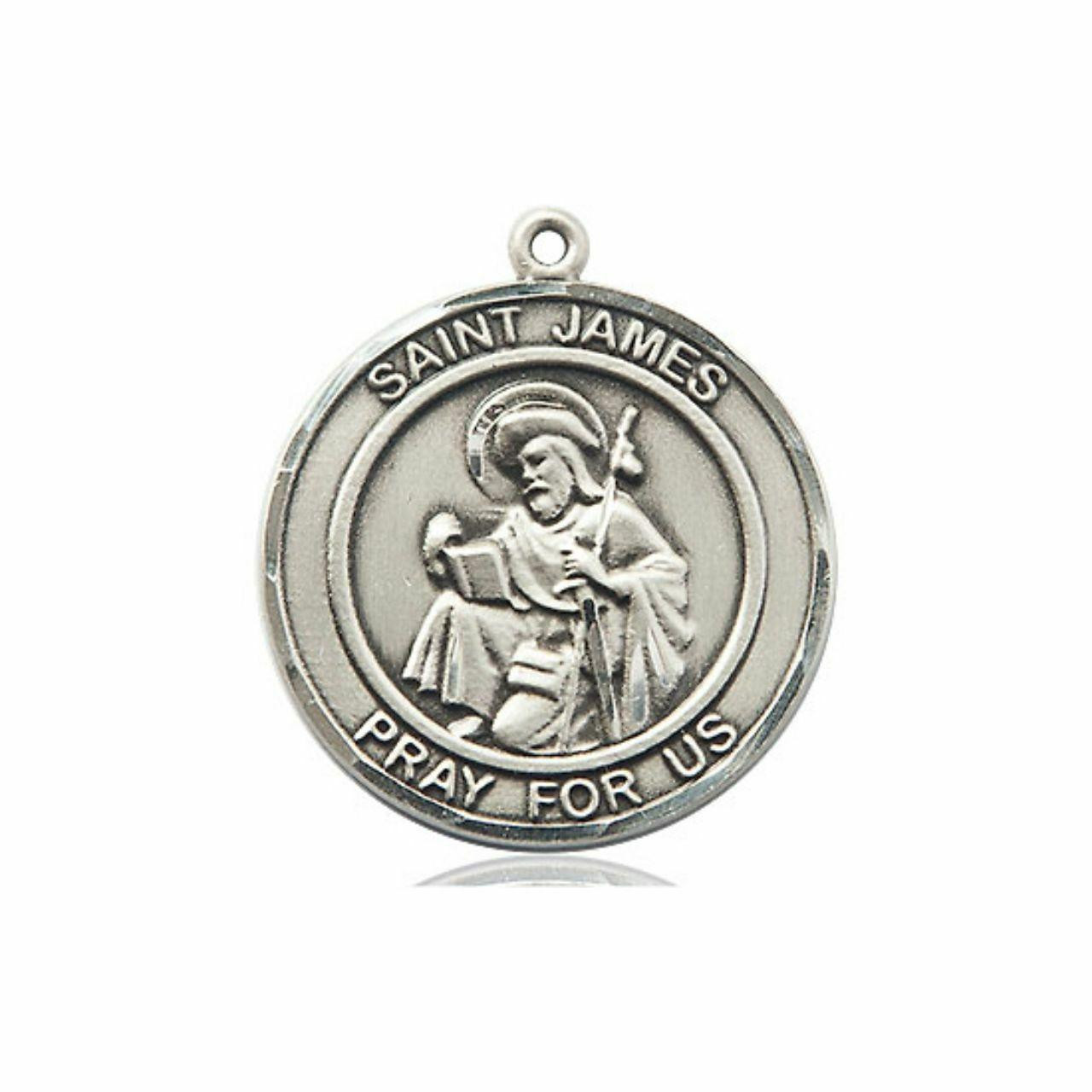 St. James Medal - Sterling Silver Round Pendant (2 Sizes)