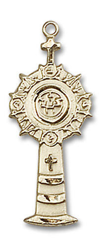 Large Monstrance Pendant - 14kt Gold 1" x 3/8" (5945)