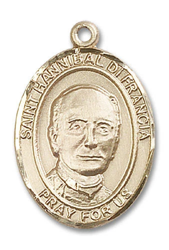 St. Hannibal Di Francia Medal - 14kt Gold Oval Pendant (3 Sizes)