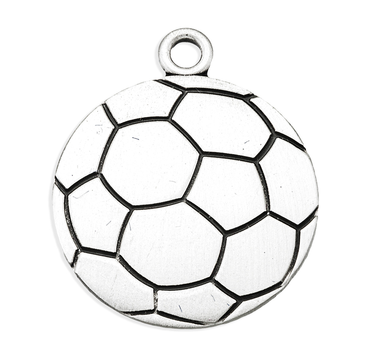 St. Sebastian Soccer Ball Necklace - Sterling Silver Round Pendant