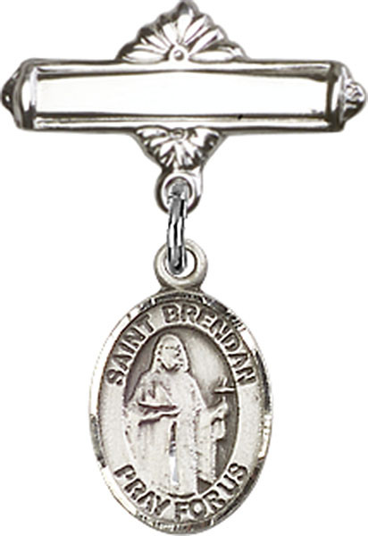 Personalized Baby Badge - Engraved Badge Pin with St. Brendan the ...