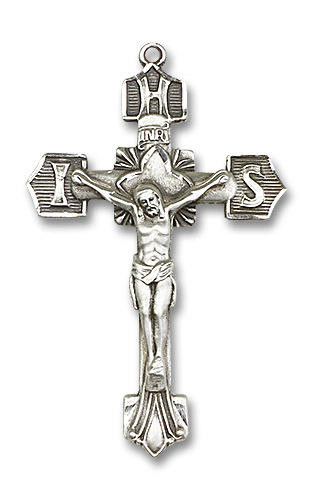 IHS Crucifix Pendant - Sterling Silver 1 3/4" x 1 1/8" (0637SS)