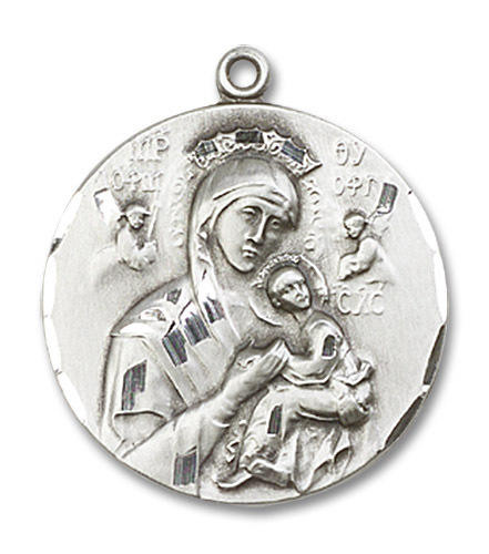 Our Lady of Perpetual Help Medal - Sterling Silver 7/8" x 3/4" Round ...