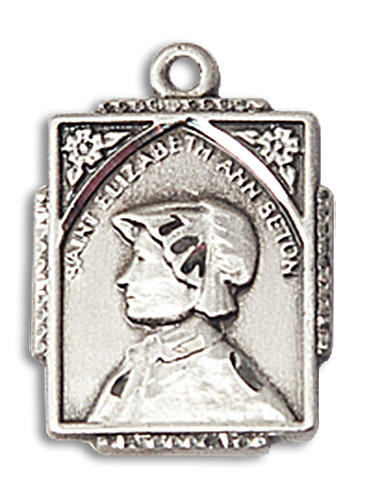 St. Elizabeth Ann Seton Medal - Sterling Silver 3/4" x 1/2" Rectangular ...