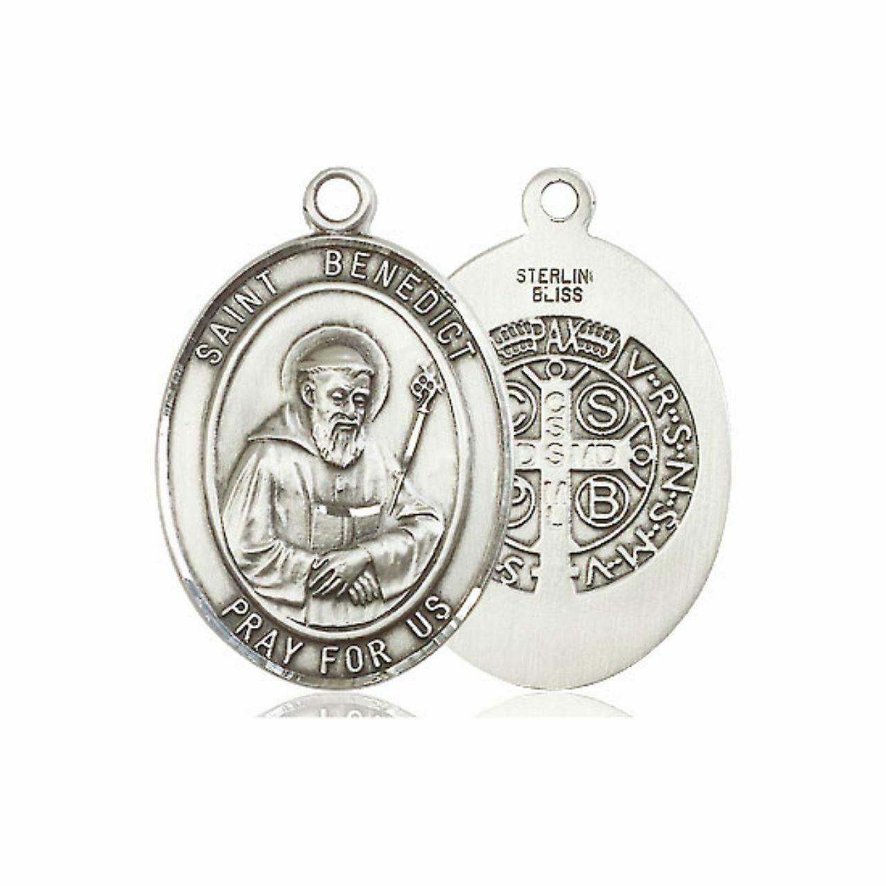 St. Peter Medal - Sterling Silver Oval Pendant (3 Sizes)