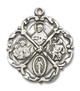 Cut Out Embellished 5-Way Medal - Sterling Silver 1" x 7/8" Pendant ...