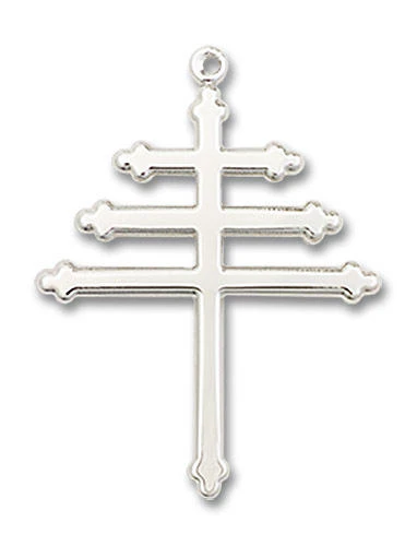 Maronite Cross Pendant - Sterling Silver 7/8" x 5/8" (0074SS)