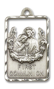 Large First Communion & Reconciliation Medal - Sterling Silver 1 1/8" x ...