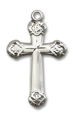 Large IHS Cross Pendant - Sterling Silver 1" x 5/8" (6020SS)