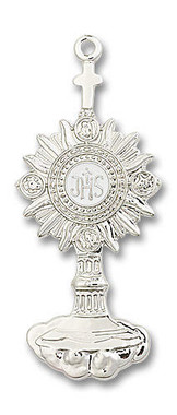 Oversized Monstrance Pendant - Sterling Silver 2 1/8" x 7/8" (6099SS)