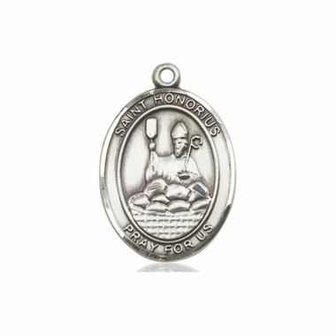 St. Honorius Medal - Sterling Silver Oval Pendant (3 Sizes)