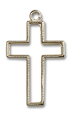 Cut Out Cross Pendant - 14kt Gold 7/8" x 1/2" (1708)