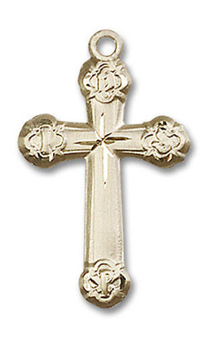 Large IHS Cross Pendant - 14kt Gold 1" x 5/8" (6020)