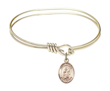 St Drogo Eye Hook Bangle Bracelet - Gold-Filled Charm (9386GF)