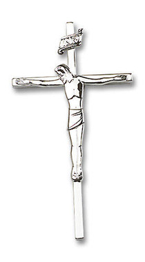 Extra Large Simple Crucifix Pendant - Sterling Silver 1 7/8" x 1" (0030SS)