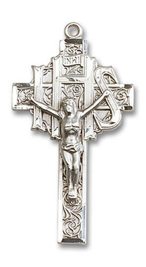 IHS Crucifix Pendant - Sterling Silver 1 7/8" x 1" (0100SS)