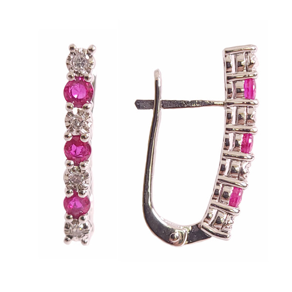Ruby Euro-back Earrings - www.lejendjewellery.com