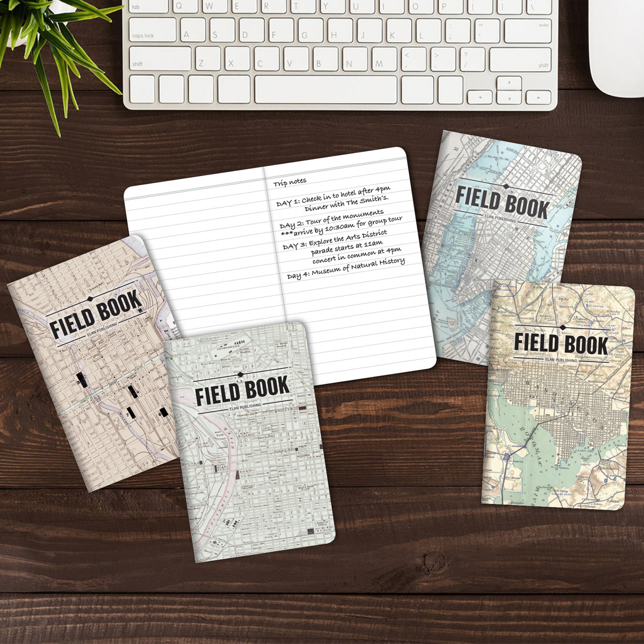 Field Notebook - Antique Map Patterns - Lined Memo Book (3.5"x5.5 ...