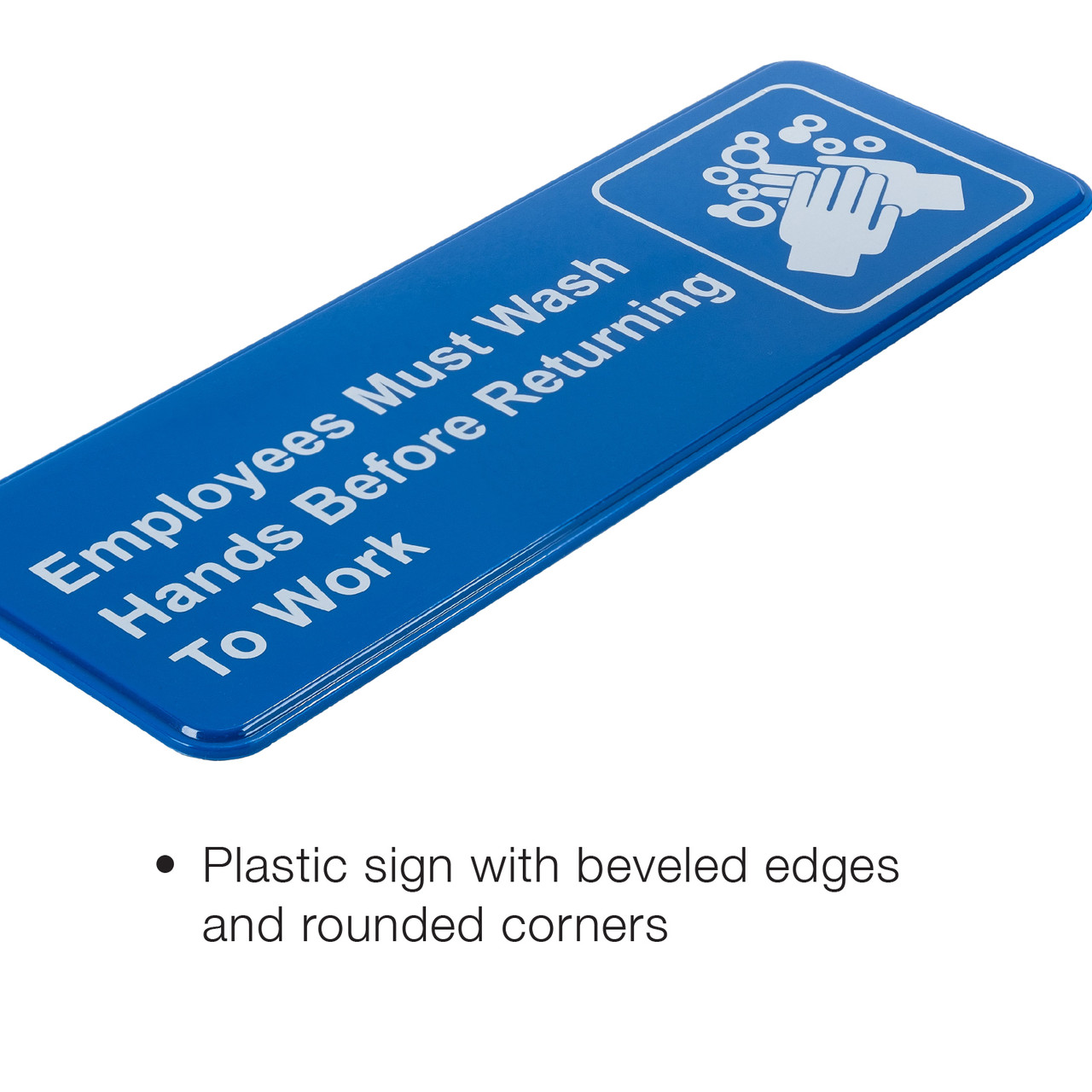 Employees Must Wash Hands Before Returning To Work Sign: 9"x3", Pack of ...