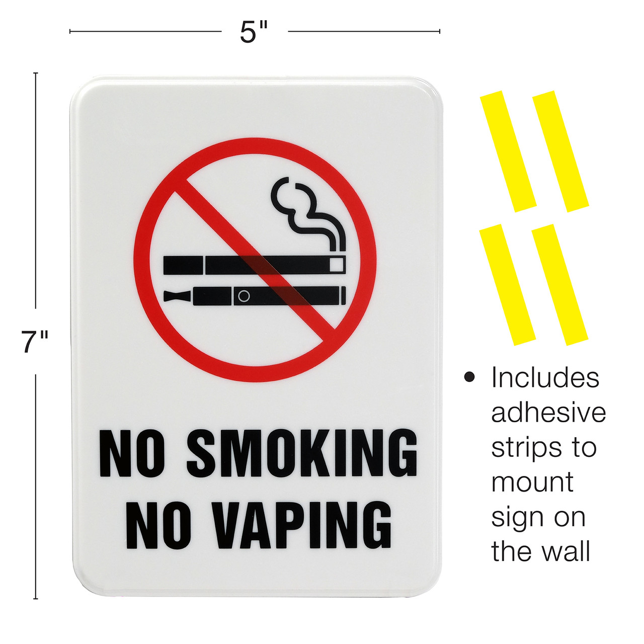 No Smoking No Vaping Sign: Indoor Outdoor No Smoking Warning - Excello ...