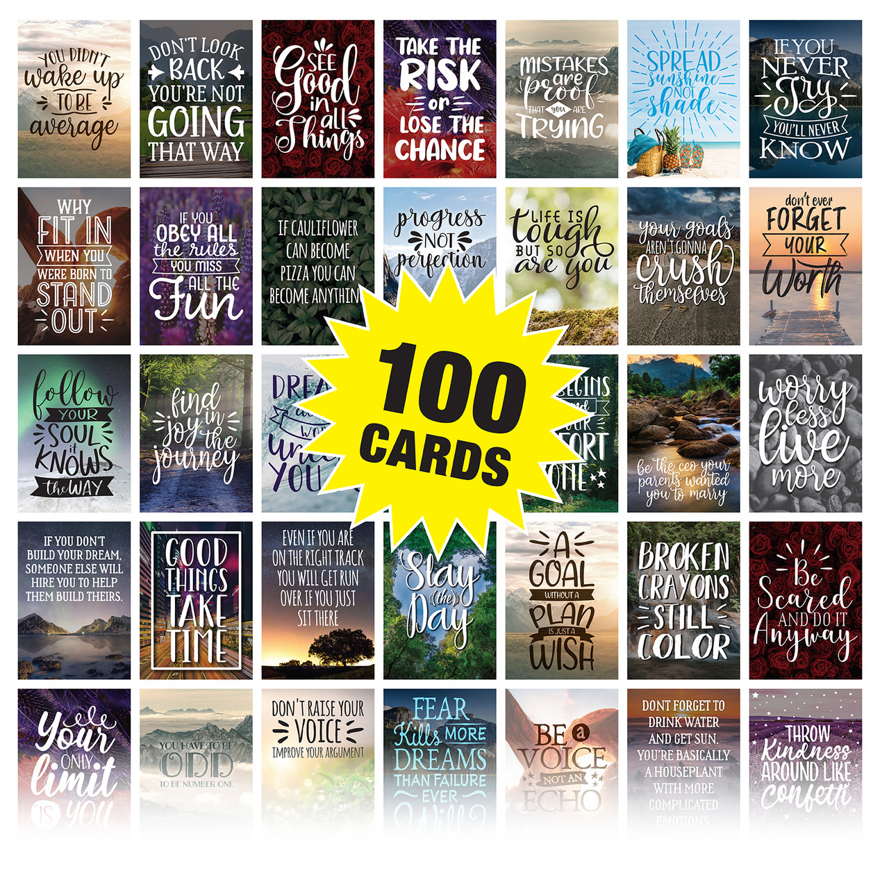 Motivational Cards: Set of 100 Inspirational, Kindness, Motivational ...