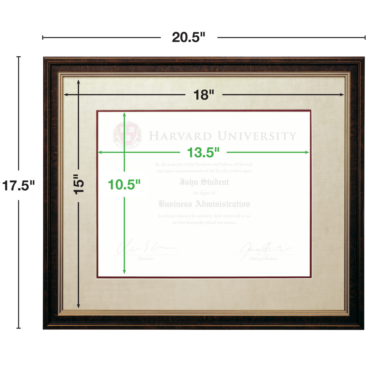 Excello Global Products Photo Document Frame: 11" x 14" with Double Mat ...