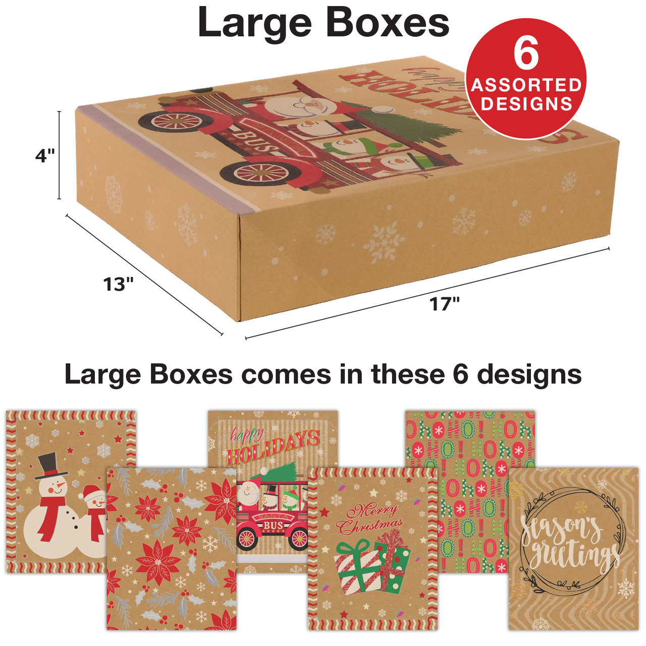 Excello Global Set of 18 Christmas Gift Boxes - Assorted Sizes and ...