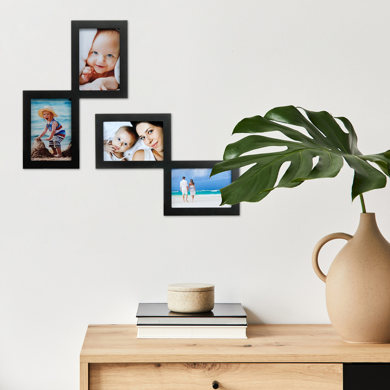 Diagonal Collage Frame - Holds Two 4x6" Photos (Black) - Excello Global ...