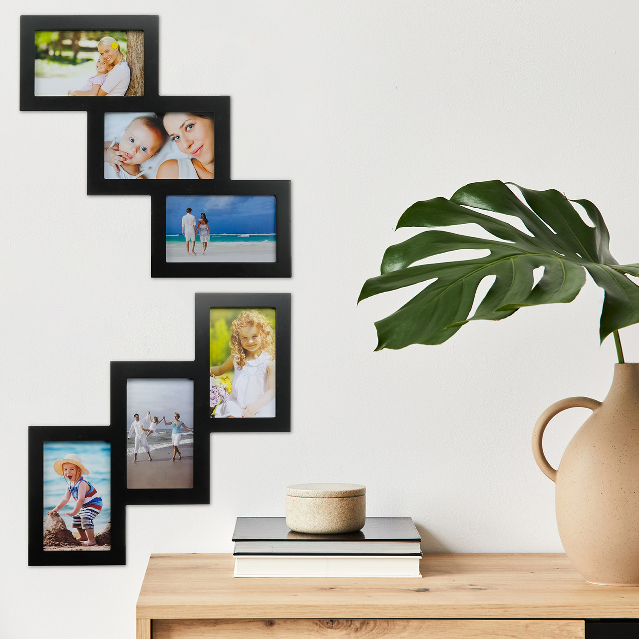 Diagonal Collage Frame - Holds Two 4x6" Photos (Black) - Excello Global ...