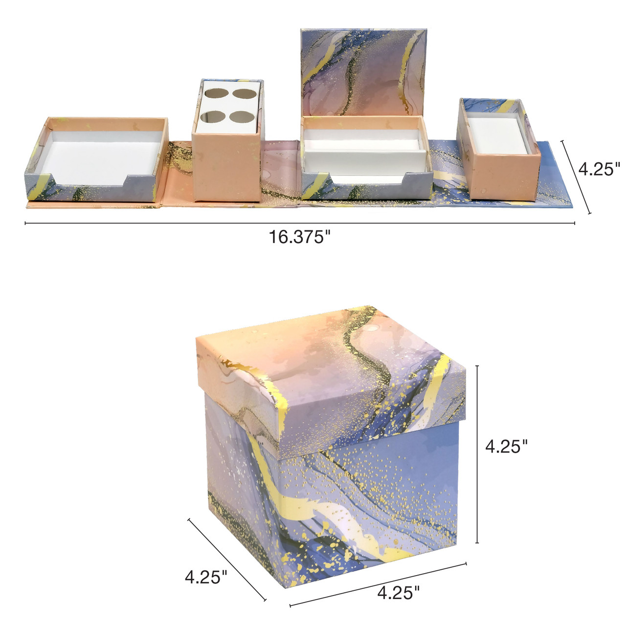 Folding Desk Organizer - Marble - Excello Global Brands