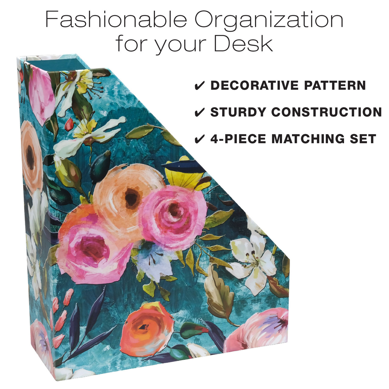 Desk Organizer Set - Floral - Excello Global Brands