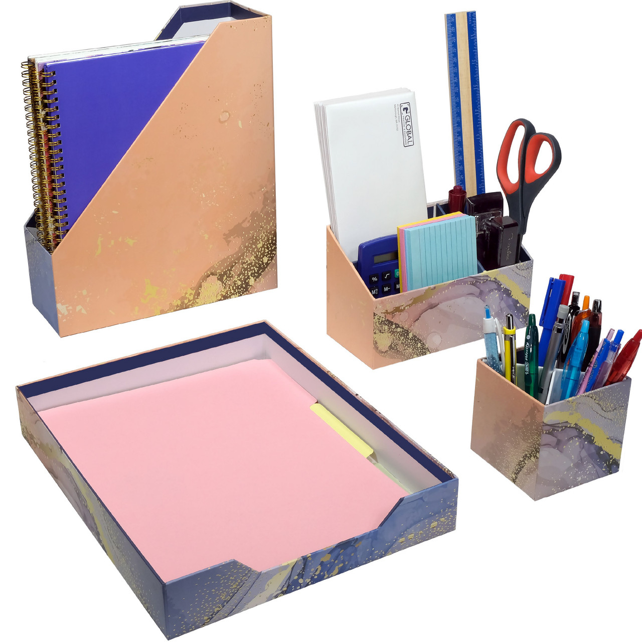 Desk Organizer Set - Floral - Excello Global Brands