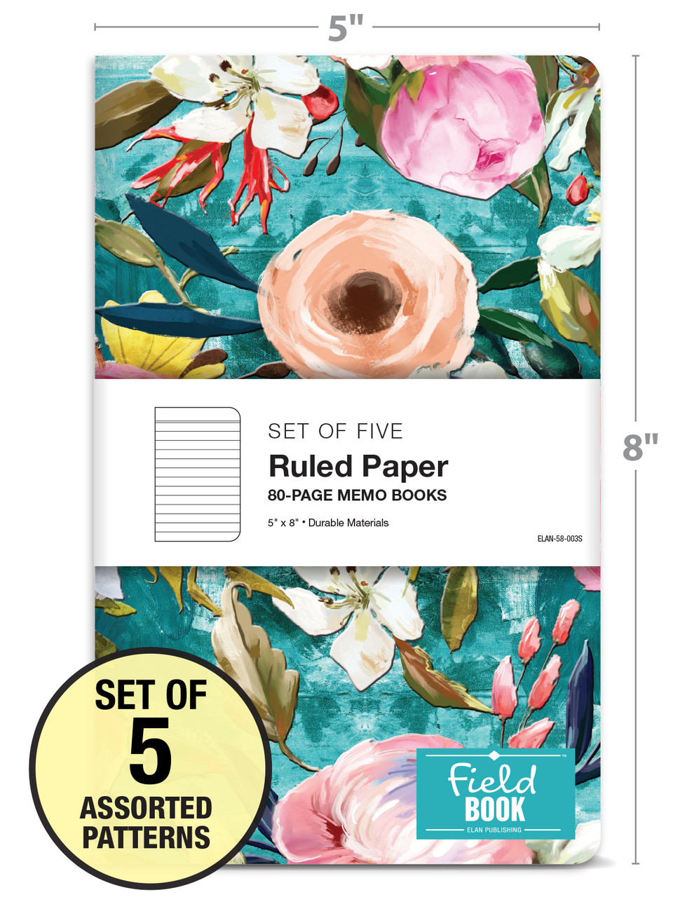 Mini Field Book Set - Line Text / Combo Floral Covers - Excello Global ...