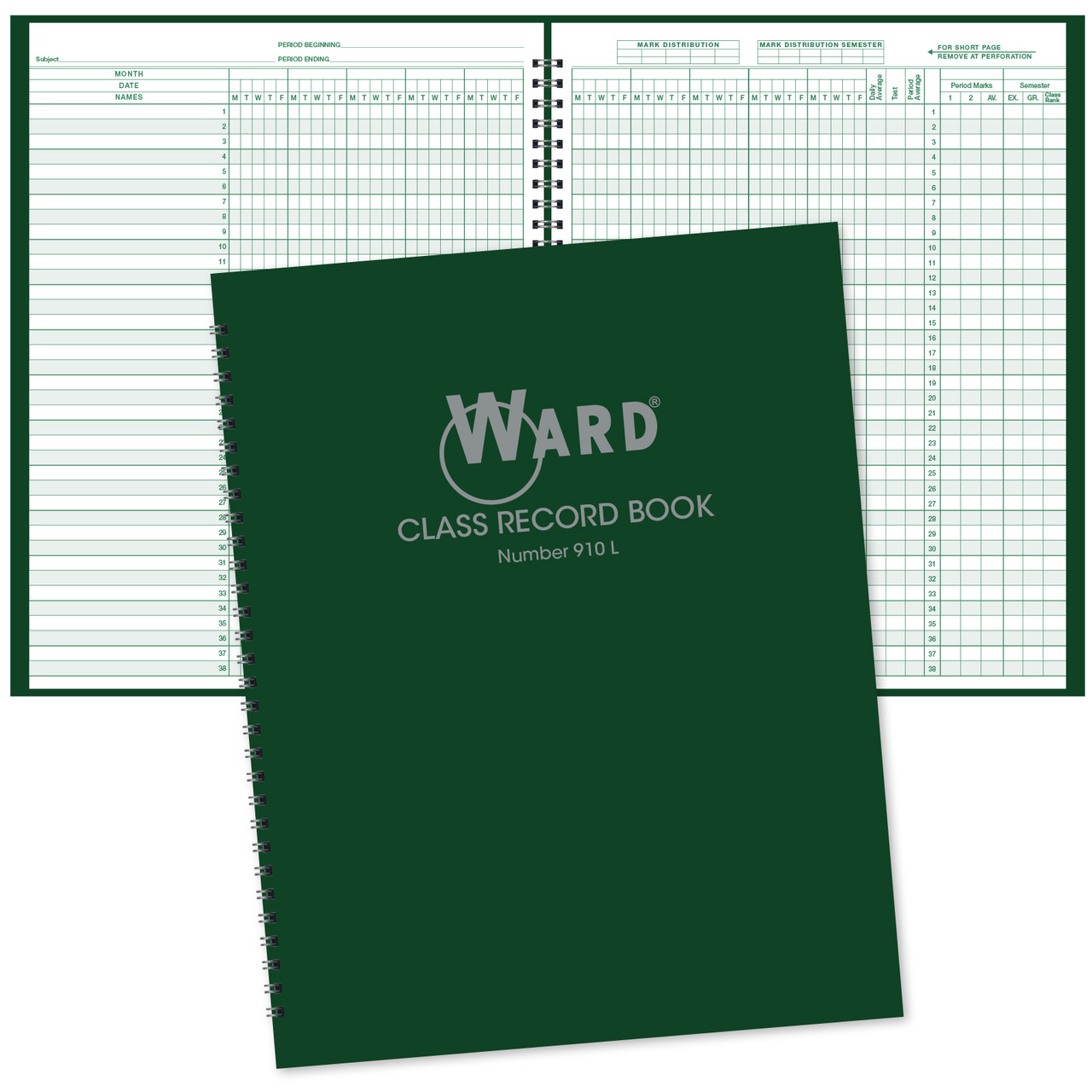 Ward 38 Name Class Record Book (9-10 Week Periods) - Excello Global Brands