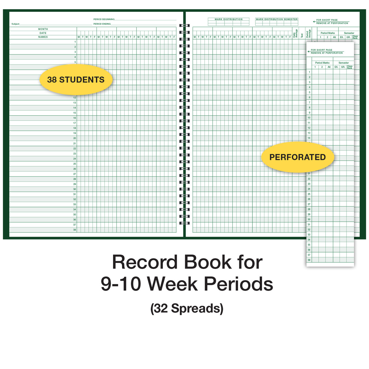 Ward 38 Name Class Record Book (9-10 Week Periods) - Excello Global Brands