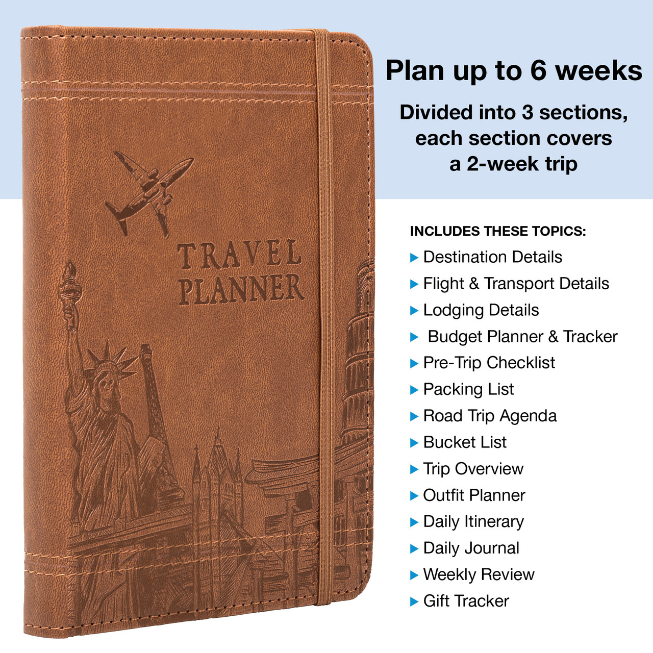 5"x7" Travel Planner - Embossed Cover - Hearts, Trees or Landmarks ...