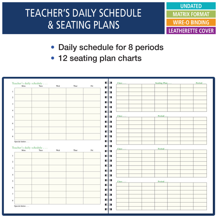 Combination Plan and Record Book - 8 Period Teacher Lesson Planner (PR8 ...