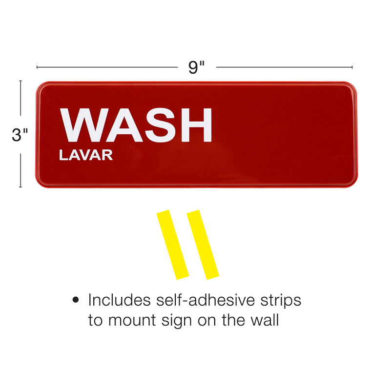 Excello Global Products Wash, Rinse, Sanitize Signs, 3/pk - Excello ...