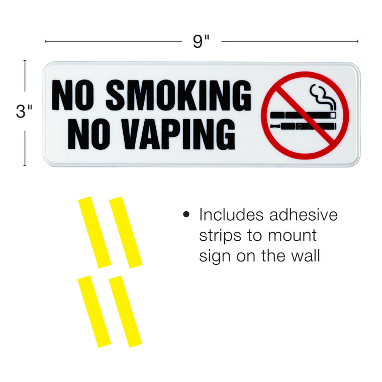 No Smoking No Vaping Sign: Indoor Outdoor No Smoking Warning - Excello ...