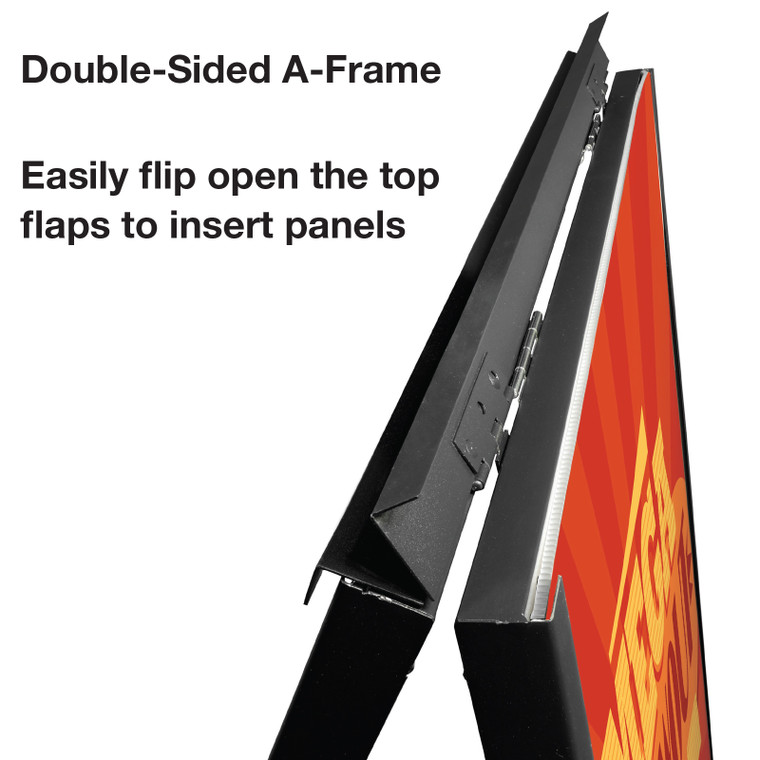 Metal A-Frame Sidewalk Sign, 24" x 36", Black - Excello Global Brands