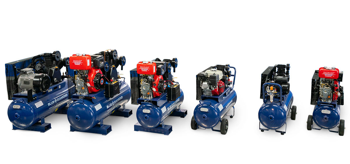 145 PSI Piston Diesel Air Compressor | Blue Diamond
