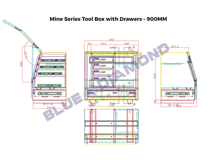 White Steel Tool Box Mine Series – 6 Drawers | Blue Diamond Machinery