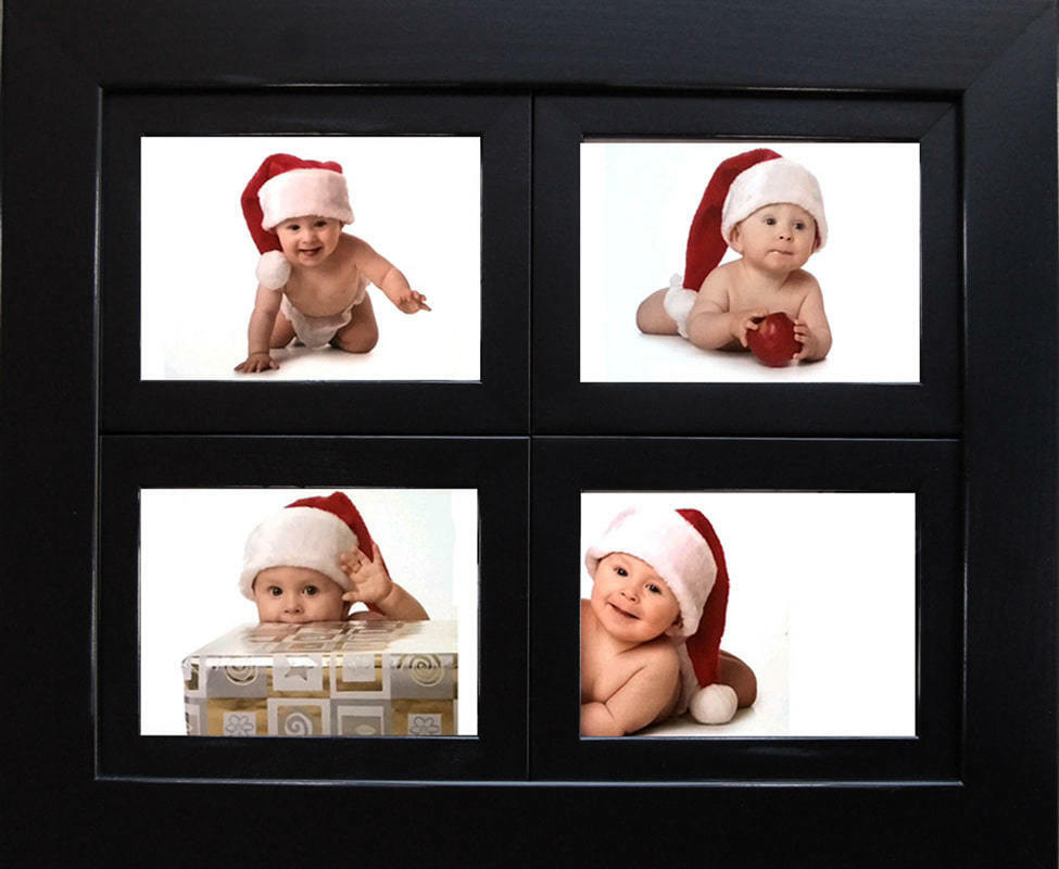 Window Pane Collage Frame | Black Distressed 5x7