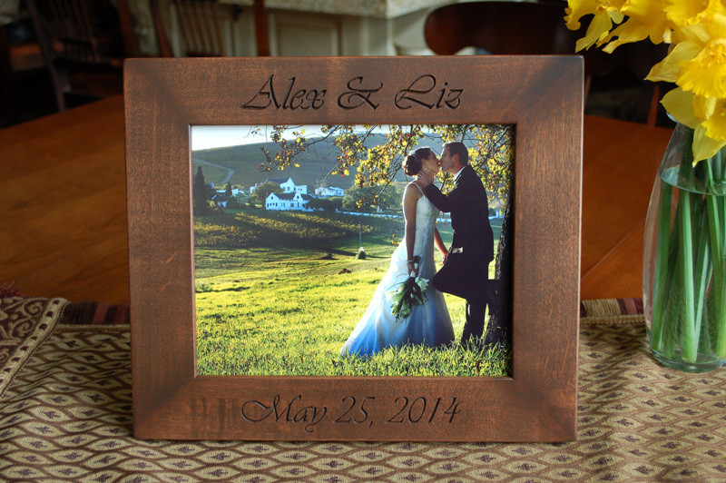 8x10 Engraved Wood Personalized Wedding Frame