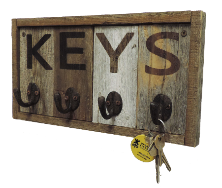 Wall Key Holder - Rustic Reclaimed Wood - Cottage Chic Style