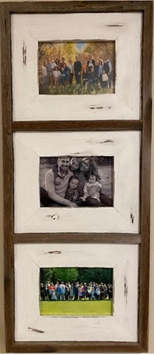 Collage Frames | Triple Opening White Barnwood Frame 5x7 Openings