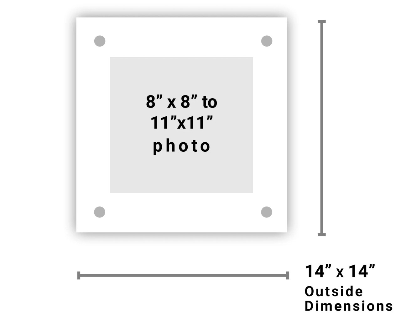 8x8 to 11x11 Square Acrylic Floating Frame - MyBarnwoodFrames.com