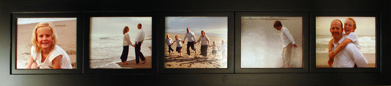 Collage Picture Frames | 8x10 Frame with 5 openings, Black Wood